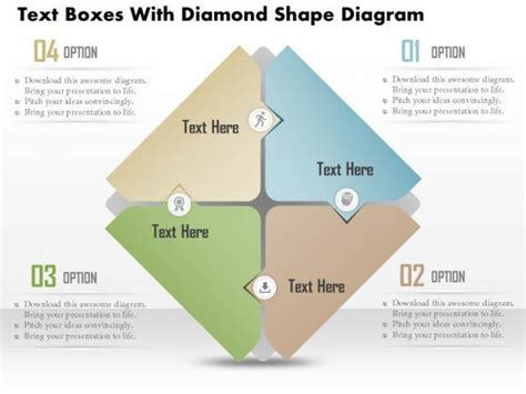 Business Diagram Text Boxes With Diamond Shape Diagram PowerPoint Ppt Presentation