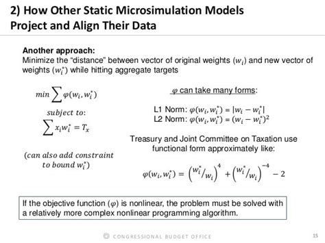 projection and alignment methods for static microsimulation models
