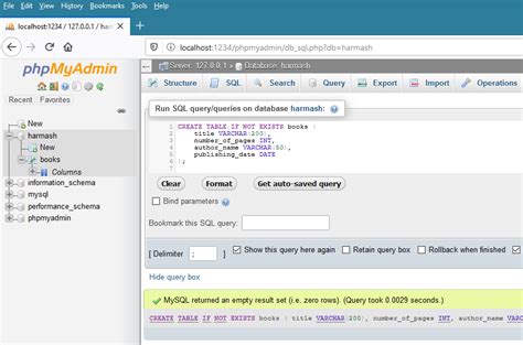 أمر إنشاء جدول في Sql