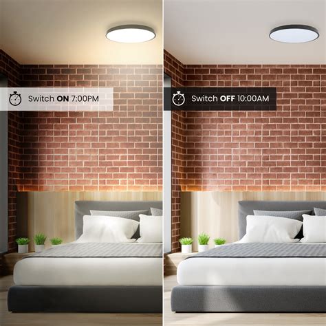 15 In Round Smart Flush Mount Ceiling Light Fixture Black