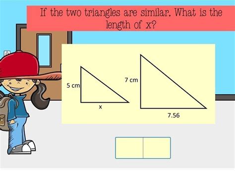 mash calculate missing lengths in similar triangles
