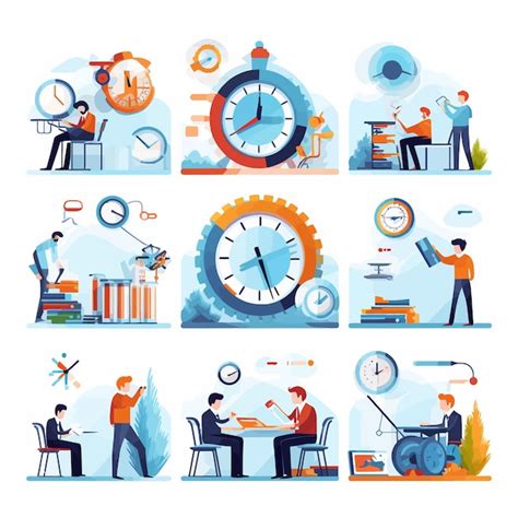 Premium Vector Setofproductivityandtimemanagementconcepts
