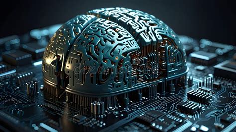Cybernetic Brain Merging With A Circuit Board Stock Illustration Illustration Of Human