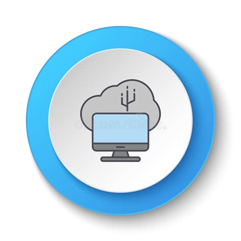 Round Button For Web Icon Cloud Connection Stock Illustration Illustration Of Button
