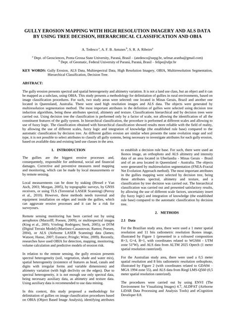 Pdf Gully Erosion Mapping With High · Gully Erosion Mapping With High Resolution Imagery And