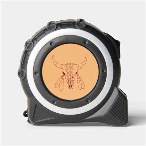 Red Ghost Dance Buffalo Line Tan Tape Measure Zazzle