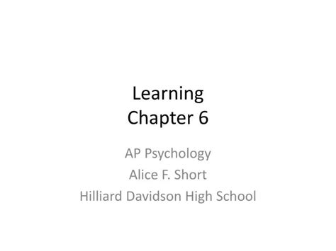 Ppt Learning Chapter 6 Powerpoint Presentation Free Download Id