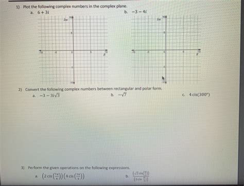 solved 1 plot the following complex numbers in the complex