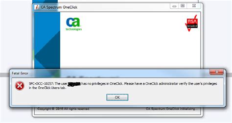 The User Xxxx Has No Privileges In Oneclick Dx Netops