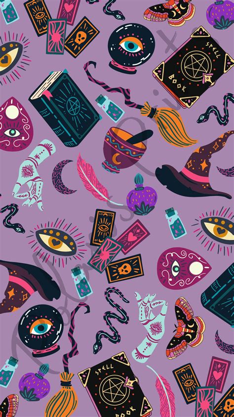 Witchy Wallpaper Astrology Wallpaper Stock Illustrations 76890