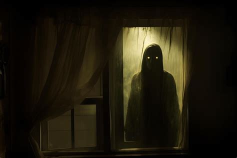 Premium Photo Shadowy Figure Lurking In A Dimlylit Room Through A