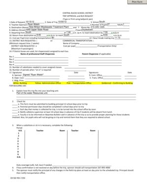 Fillable Online Cbsd Print Form Central Bucks Babe District Cbsd Fax Email Print PdfFiller