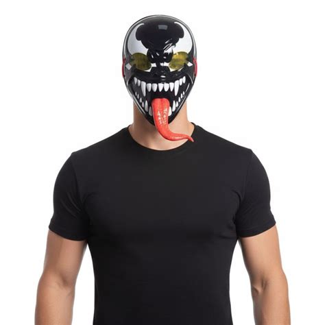 Marvel Venom Mask Prop Black Venom With Tongue Costume Cosplay Mask