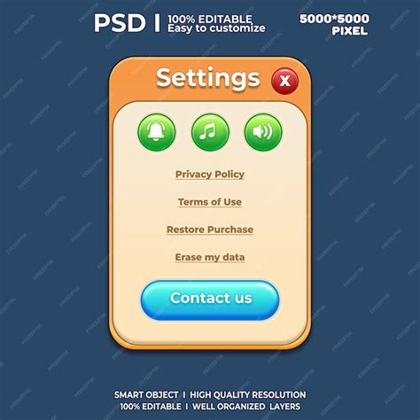 Premium Psd Setting Screen Ui 2d Game Ui User Interface Casual Game Ui Ui Kit Ui Art Cartoon