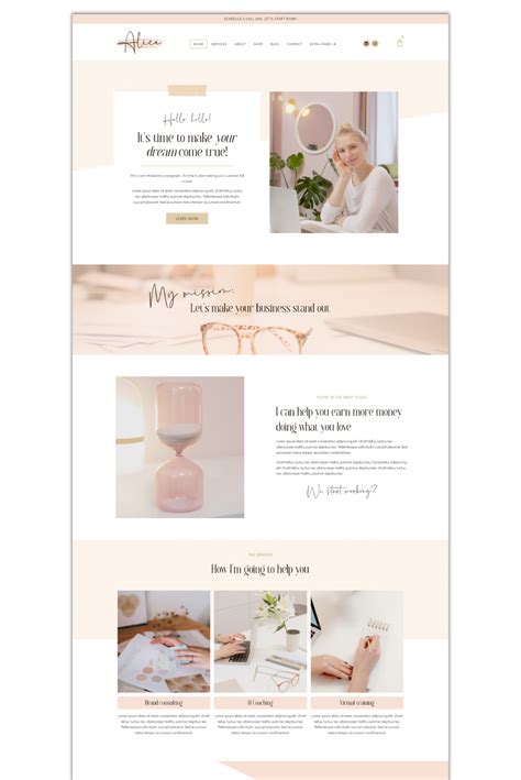 Alice Feminine WordPress Website Template