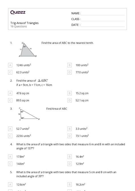 50 Herons Formula Worksheets For 12th Class On Quizizz Free And Printable