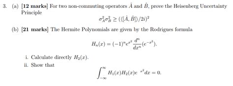 Solved A 12 Marks For Two Non Commuting Operators A And