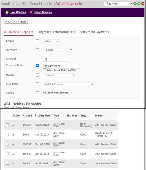 pausing resuming clients payments forth