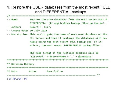Database Restore Testing Automation Presentation Given At The