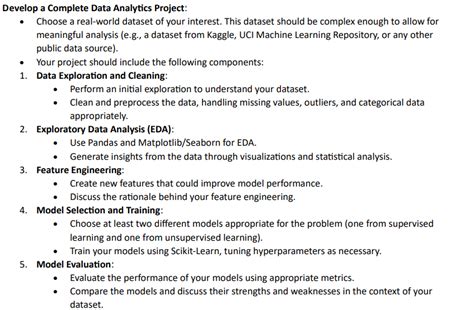 Solved Develop A Complete Data Analytics Projectchoose A