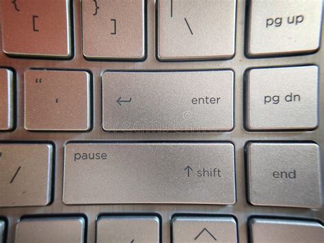 Focus On The Enter Key Of A Silver Laptop Keyboard Stock Image Image Of Home Internet 321394219