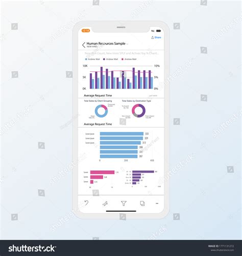 Dashboard Template Power Bi Graphs Charts Stock Vector Royalty Free Shutterstock