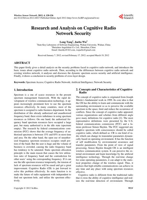 Pdf Research And Analysis On Cognitive Radio Network Security
