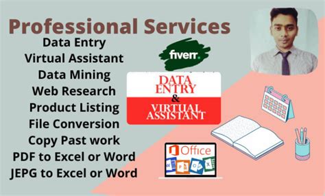 data entry web research virtual assistant excel by nowshad09 fiverr