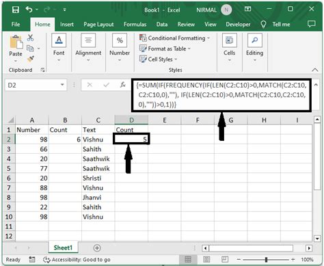 How To Count Unique Values Or Numbers In A Column In Excel