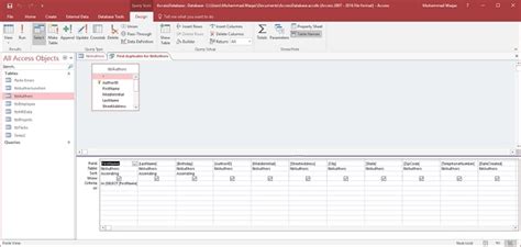 MS Access Duplicates Query Wizard