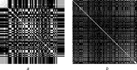 intensity maps of the correlation matrix of the original and processed