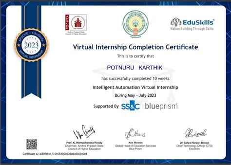 Potnuru Karthik On Linkedin Aicte Aicteinternship Blueprism