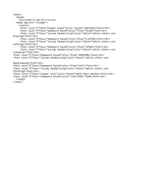 Basic Html Programmes Pdf