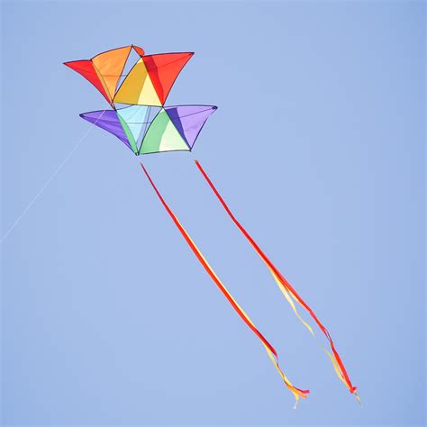 Pacific Tri Kite Large Colorblock Cellular Single Line Kite With Color Coordinated Streamer Tails