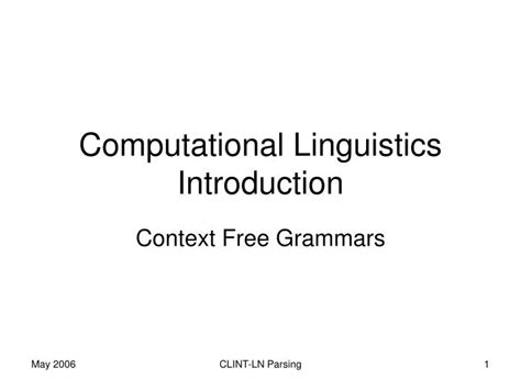 Ppt Computational Linguistics Introduction Powerpoint Presentation Free Download Id5919730