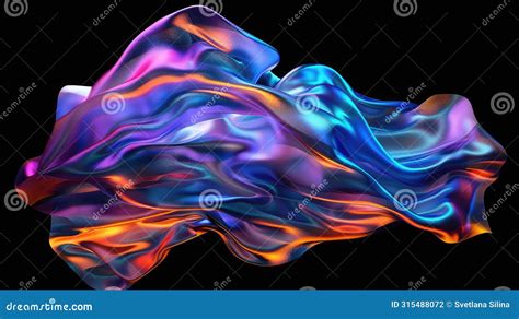 Dynamic Iridescent Tribal Futuristic Render 3d Shape Futuristic Metallic Graphic Asset Stock
