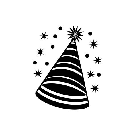 A Black And White Image Of A Party Hat 51783132 Vector Art At Vecteezy