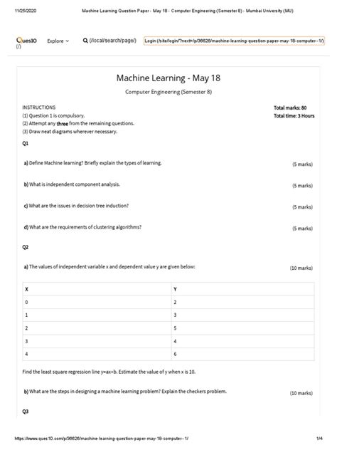 Machine Learning Question Paper May 18 Computer Engineering Semester 8 Mumbai University