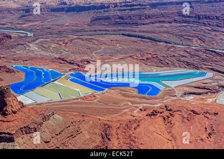 Aerial View Of Potash Evaporation Ponds In The Moab Area In Western