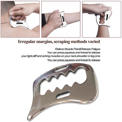 2x Stainless Steel Gua Sha Scraping Massage Tool Soft Tissue Mobilization Body Pain Scraping