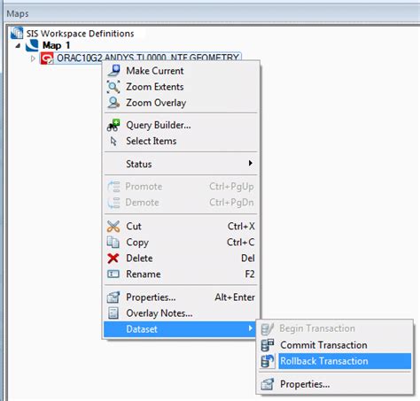rollback transaction dataset command
