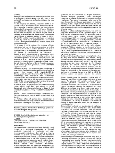 Pdf Sp 0004 New Ilrog Radiotherapy Guidelines For Haematological