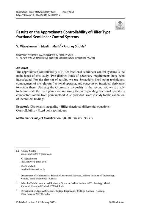 Pdf Results On The Approximate Controllability Of Hilfer Type