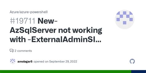 New Azsqlserver Not Working With Externaladminsid Option · Issue