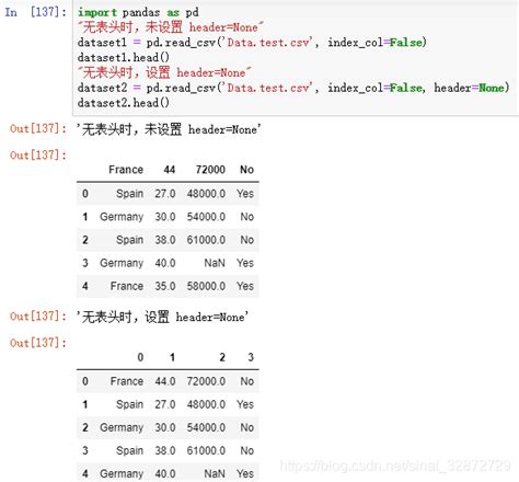 【python】pandas读取csv格式数据时header参数设置pandas Header Csdn博客