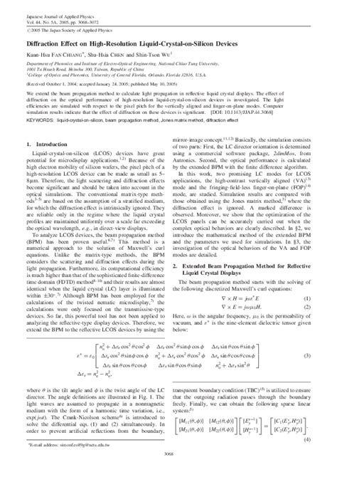 Pdf Diffraction Effect On High Resolution Liquid Crystal On Silicon Devices