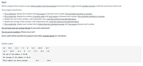 Solved Your Program Should Then On A Single Line Display Chegg