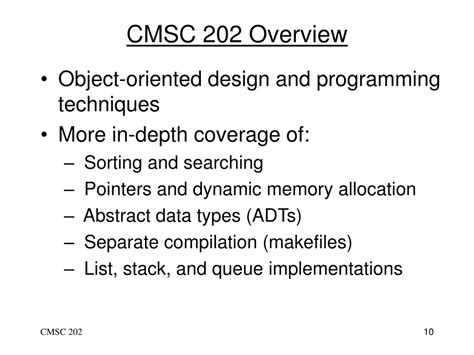 Ppt Cmsc 202 Computer Science Ii For Majors Spring 2002 Sections 0101