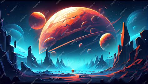 Premium Photo Outer Space Planet 2d Background Environment For A