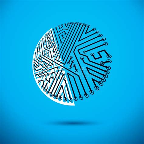 Vector Abstract Computer Circuit Board Illustration Circular Te Stock